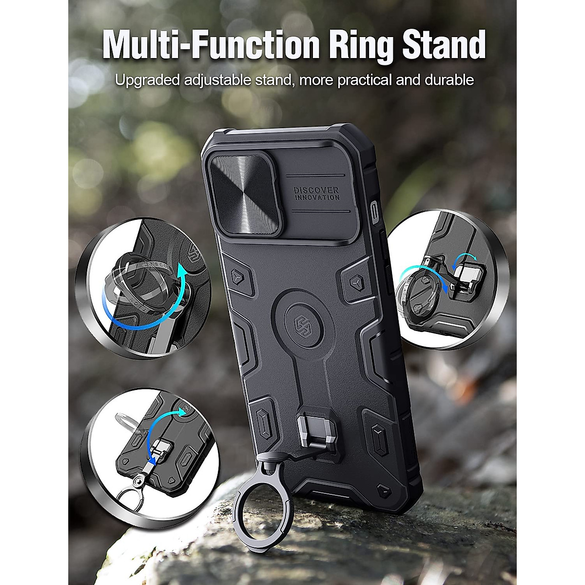 Nillkin [2022 Upgraded] iPhone 13 Pro Max Case [Compatible with MagSafe] [Slide Camera Cover] [Multifunctional Kickstand] Heavy Duty Protection Armor Case for iPhone 13 Pro Max 6.7'' Green