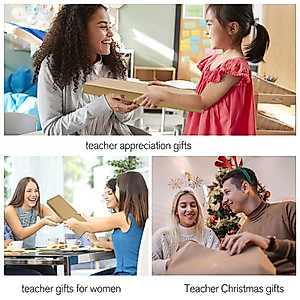 NANOOER Teacher Appreciation Gifts Canvas Tote Bag Black with Inner Pocket for Women Teacher Graduation Christmas, Reusable Grocery Bag