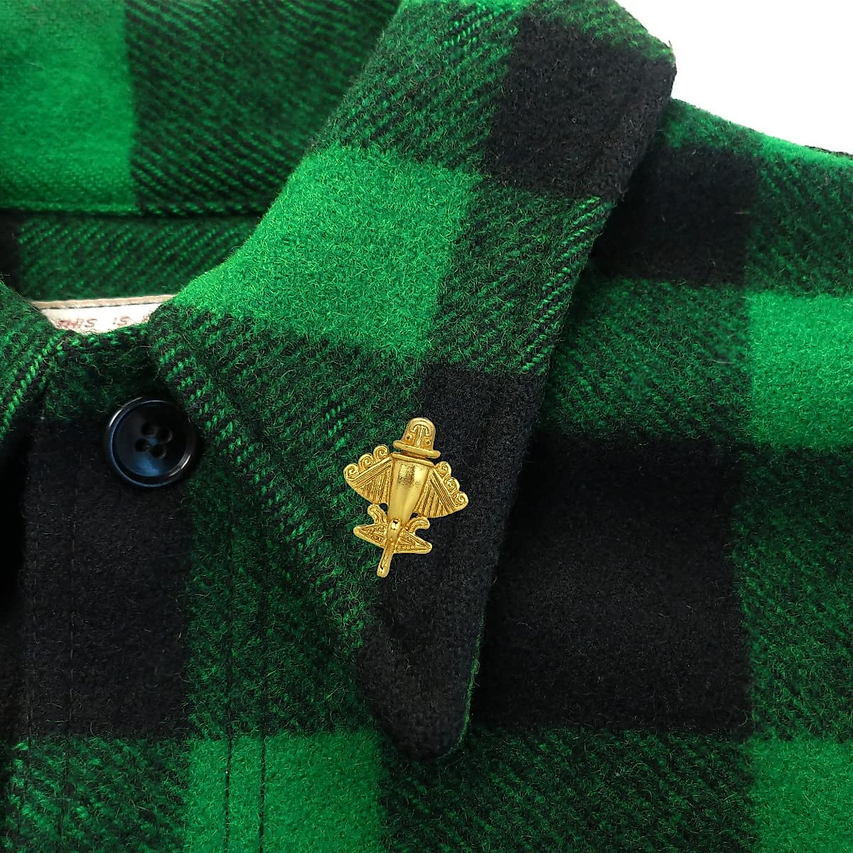 Across The Puddle, Ancient Aliens Jewelry Collection, 24k Gold Plated Pre-Columbian Quimbaya Golden Jet-9 / Ancient Aircraft-9 / Golden Flyer-9 Lapel Pin with Military Clutch