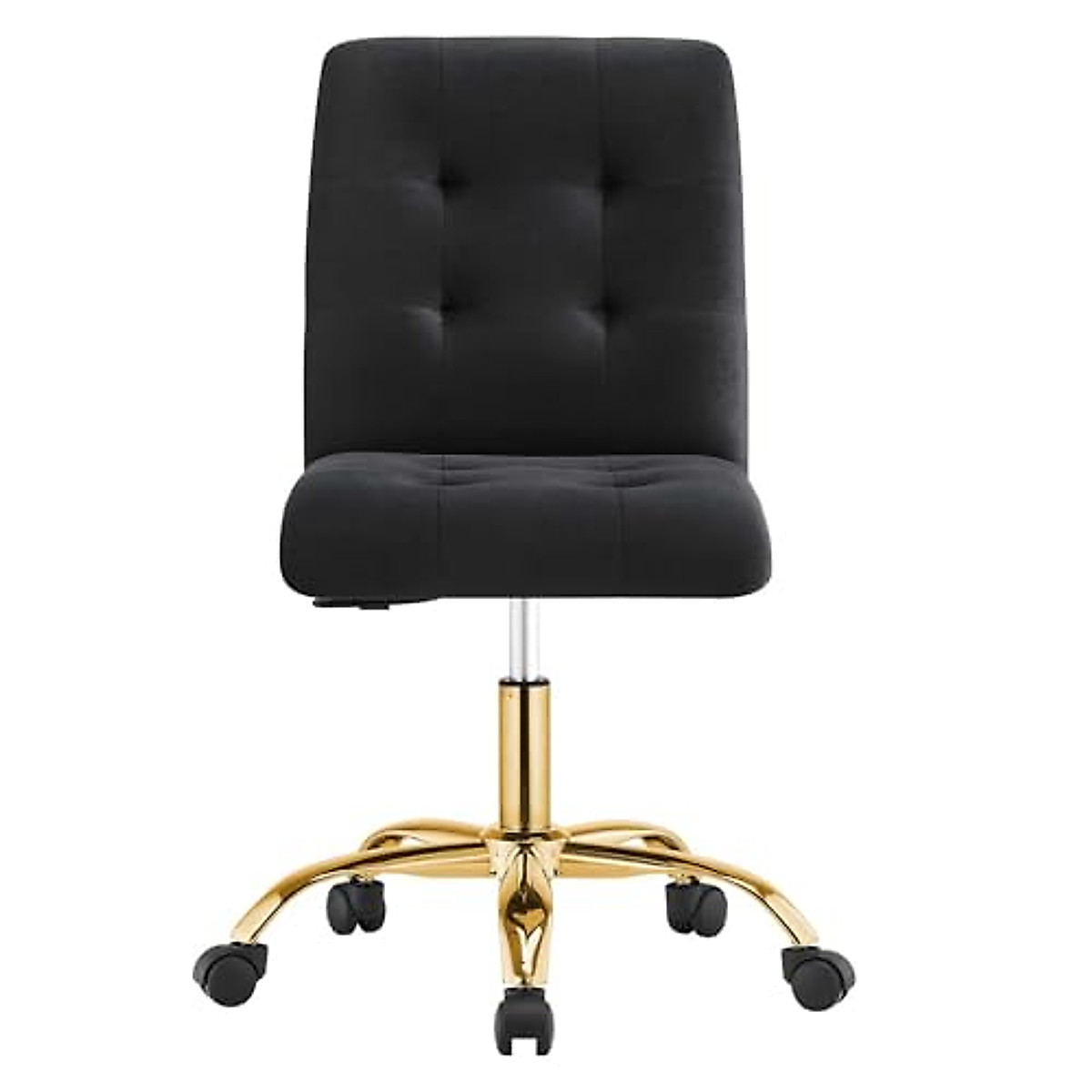 Modway Prim Armless Performance Velvet Office Chair in Gold Black