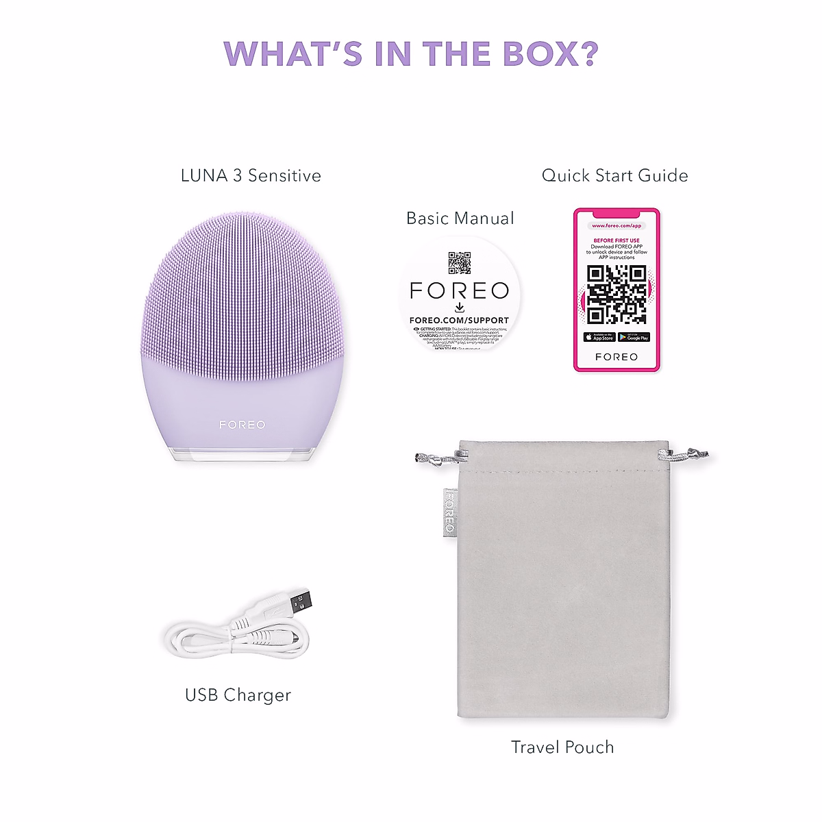 FOREO LUNA 3 Facial Cleansing Brush | Sensitive Skin | Anti Aging Face Massager | Enhances Absorption of Facial Products | For Clean & Healthy Face Care | Simple & Easy | Waterproof
