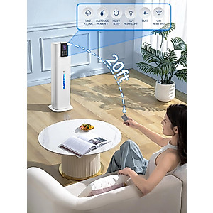 Smart Humidifiers for Bedroom Large Room,(8L) 2.1Gal Cool Mist Top Fill Diffuser Ambient Light, WIFI App & Remote Control, 3 Mist Modes, 12H Timer, 35dB Quiet Humidifier for Home Office Plant