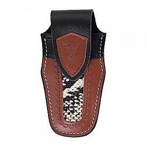 Pocket Knife Sheath, Folding Knife Cover Carved Leather Utility Knife Holster with Belt Clip for Camping Hunting Jungle