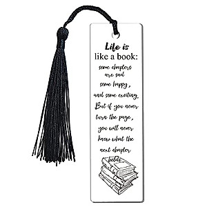 Inspirational Book Quote Bookmark Gifts for Women Acrylic Bookmark for Girls Daughter Book Lovers Sister Bookworm Birthday Christmas Stocking Stuffers for Female Friend Sister Gifts