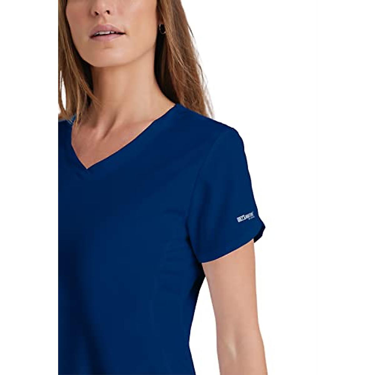 Grey's Anatomy 41423 4 Pkt Crossover V-Neck Top (Indigo, Medium)