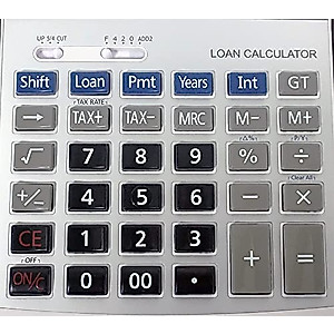 Victor 6500 12-Digit Desktop Financial Calculator, Loan & Mortgage Payments and Interest Calculator for Real Estate, Cars, Boats, and Homes. Battery and Solar Hybrid Powered LCD Display, White
