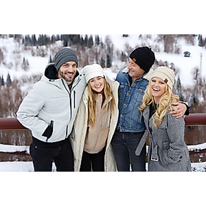 Funky Junque Solid Beanie 4-Pack: Black, Ivory, Beige, Charcoal