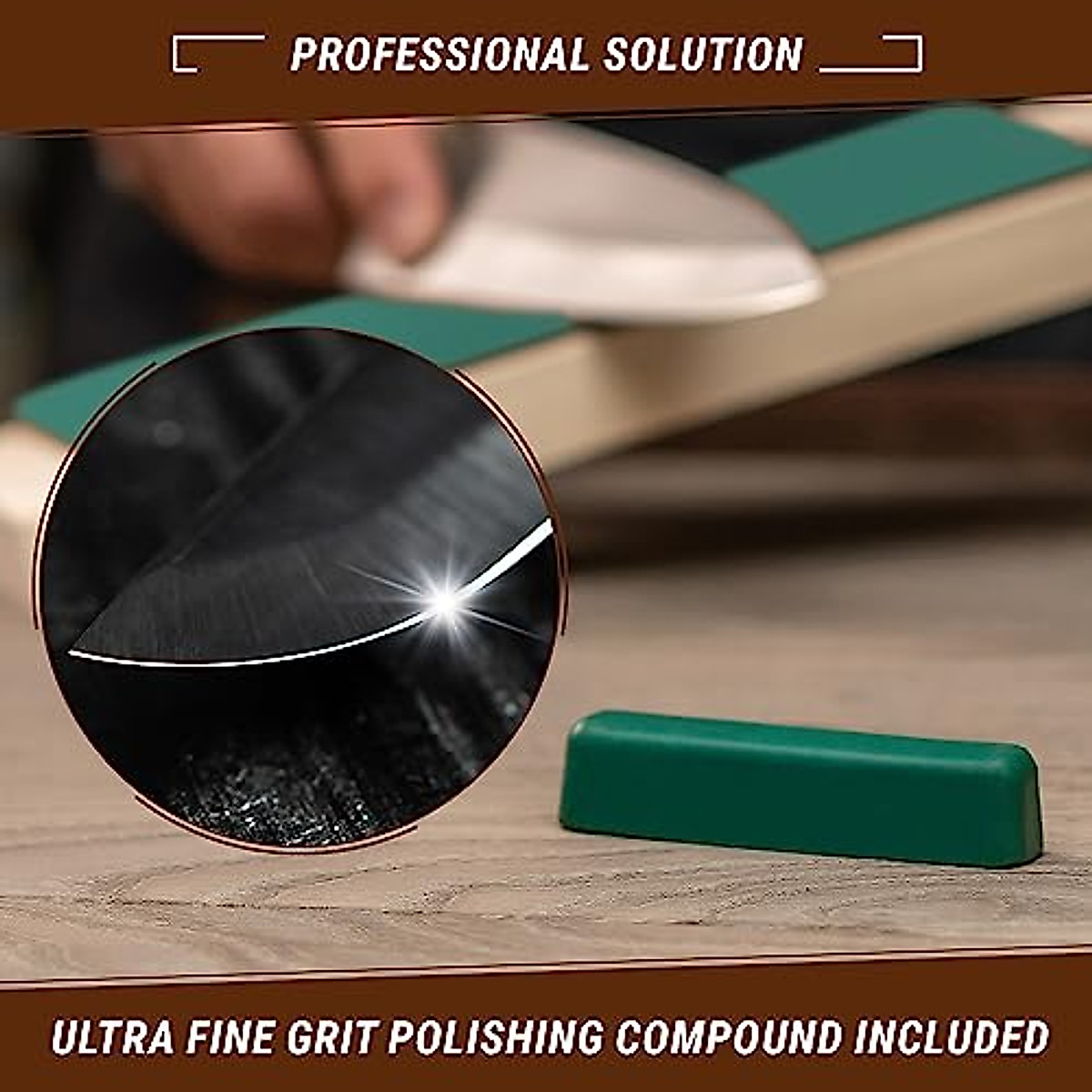 BeaverCraft Stropping Leather Strop Kit for Sharpening Knife Strop LS2P1 - Leather Honing Strop 3 x 8 IN - Knives Sharpening with Stropping Set Polishing Compound - Double Sided