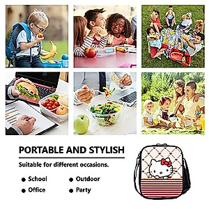 JVUQHLA 3Pcs Backpack Set 17inch Backpack With Lunch Box Pencil Case for Girl Women Back to School Supplies Gift (Cute Cartoon Cat)