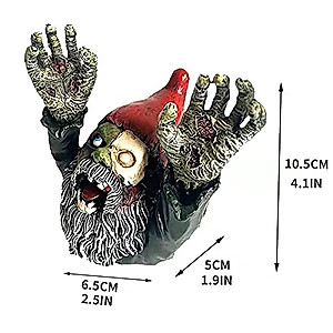 SDASF ZWFDC Resin Zombie Gnomes Garden Gnomes Garden Decor, for Garden Sculptures & Statues Outdoor Decorations for Patio Walking Dead Gnome Zombie Gnome- 4.13inch