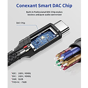 JSAUX 2-Pack USB C to 3.5mm Audio Headphone Adapter, Type C to Aux Jack Adapter Right Angle Dongle with DAC Chip Compatible with Samsung S22 S21 S20 Plus Ultra, Pixel, OnePlus, iPad Pro etc -Black