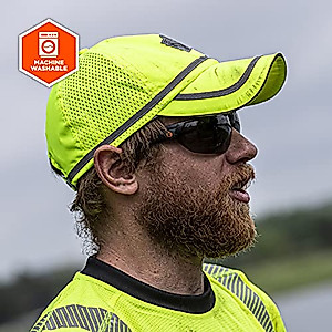 Ergodyne mens High Visibility, Reflective Hat Cap, Lime, One Size US