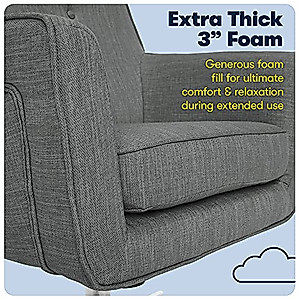 Serta Ashland Ergonomic Home Office Chair with Memory Foam Cushioning Chrome-Finished Stainless Steel Base, 360-Degree Mobility, Fabric, Grey