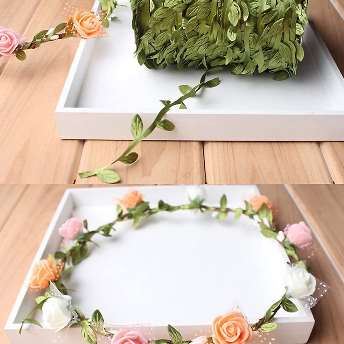 Kuinayouyi Artificial Vines 40 M Fake Hanging Plants Silk Ivy Artificial Leaf Garlands Simulation Foliage Rattan Green Leaves Decorative Home Wall Garden Wedding Party Wreaths Decor