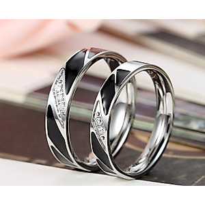 Global Jewelry Amazing Titanium Stainless Steel We Love Each Other Wedding Band Set Anniversary/Engagement/Promise/Couple Ring Best Gift! (His, 9)