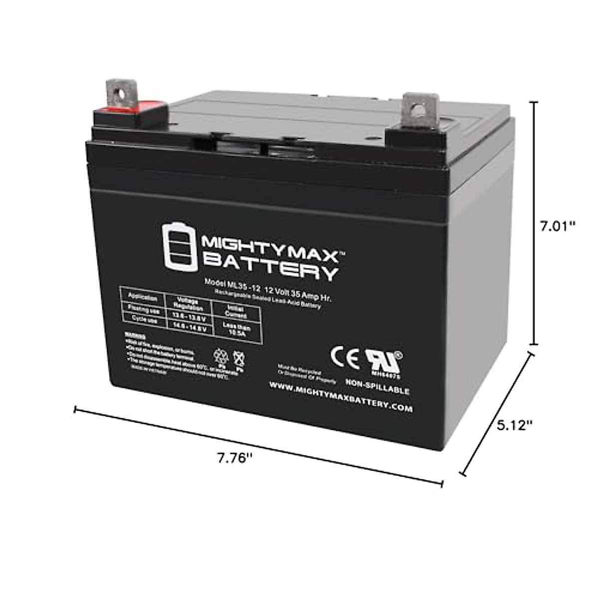 Mighty Max Battery 12V 35AH SLA Battery Replacement for Deka 8GU1