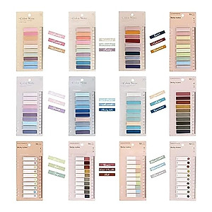 Thereisno 1600/2000/2400 Pieces Writable Morandi Sticky Tabs Repositionable Color Page Marker Sticky-Notes Tabs,Sticky Tabs Book Tabs 1 Set of Sticky Indexes Tabs