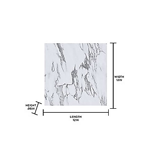 FloorPops FP3329 Opaline Peel Stick Floor Tiles, White & Off-White