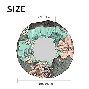 Animal Sloth Mint Green Printed Shower Cap for Women Waterproof Bath Caps Reusable Double Layered Shower Hat Bathing Shower Caps for Men Ladies Spa Salon