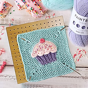 Iswabard Crochet Blocking Board Handcrafted Knitting Blocking Mat for Knitting Crochet and Granny Squares, Full Kit with 15 Stainless Steel Rod Pins, Gifts for Mothers, Grandmothers, 7.7 x 7.7 inches