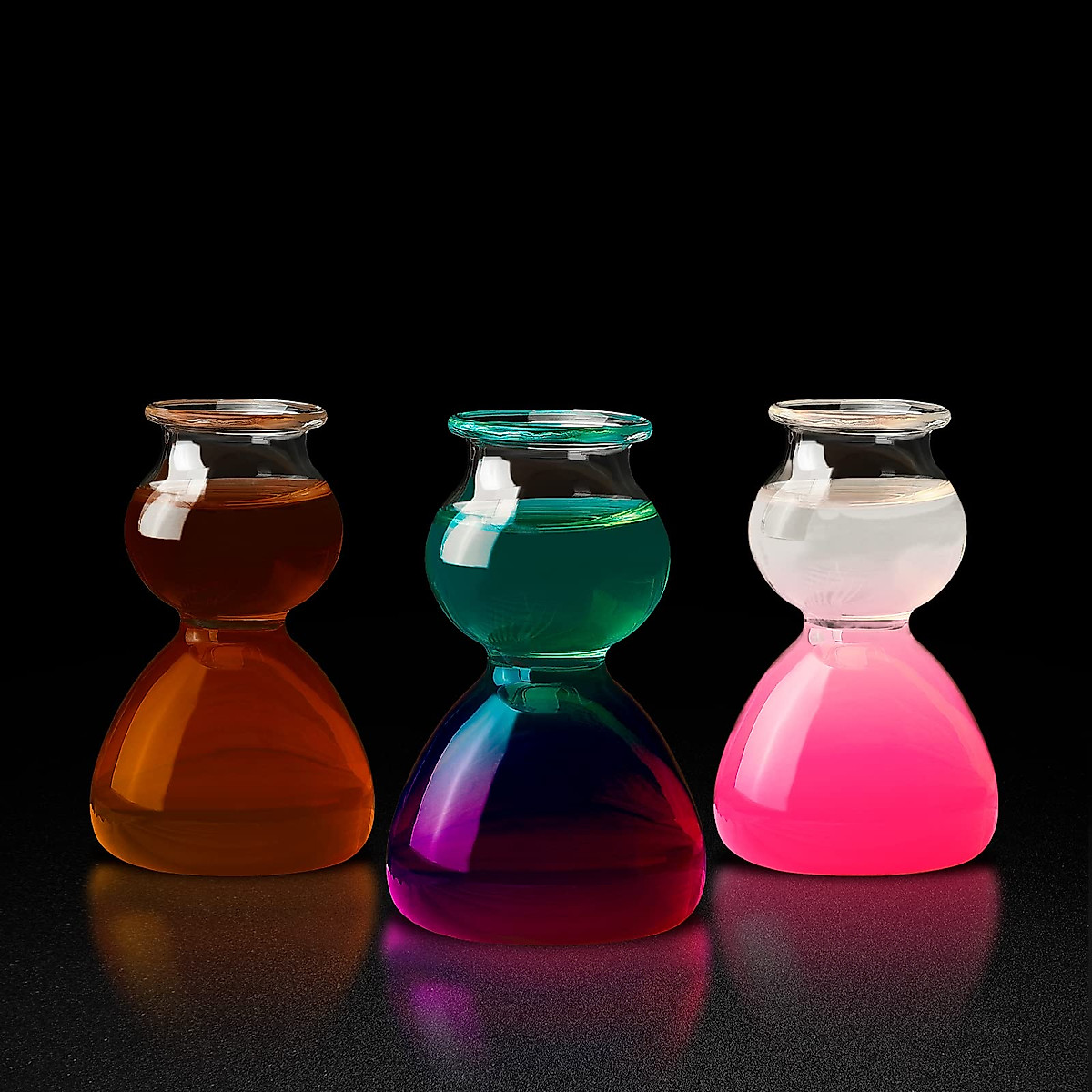 MANMAOHE 4oz Absinthe Glasses set of 2 Double Bubble Layered Shot Glasses Creative Cocktail Glasses Whiskey Glasses Small Clear Glass Wine Glasses for Party Home Bar Decor