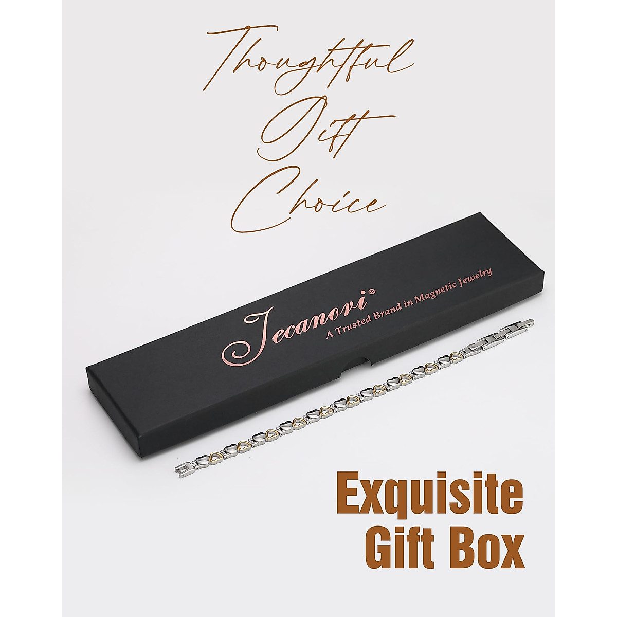 Jecanori Magnetic Bracelet for Women,Titanium Steel Brazaletes Jewelry Gifts with Adjustable Tool(Braveheart Series) Magnetic Field Therapy