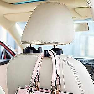 IPELY Universal Car Vehicle Back Seat Headrest Hanger Holder Hook for Bag Purse Cloth Grocery (Black -Set of 2)