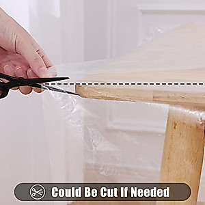 smiry Clear Plastic Table Cloth, 100% Waterproof Vinyl Rectangle Tablecloth Protector, Oil Spill Proof Wipeable Transparent Tablecloths for Dining, Picnic, Camping, Outdoor (60" x 84")