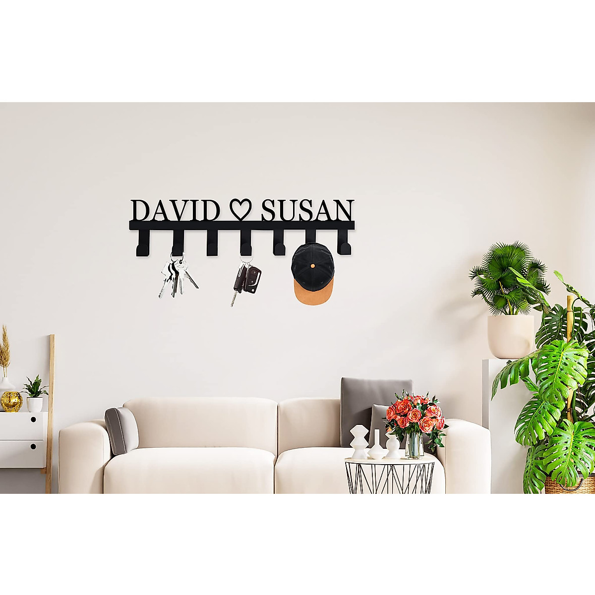 HZYCYYFC Custom Name Key Rack, Personalized Key Holder for Wall, Personalized Name Hook, Backpack Hook, Towel Hook, Personalized Key Hooks for Wall, Key Hanger, Key Holder Wall Mounted