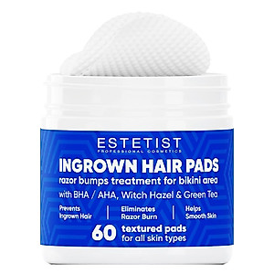 Ingrown Hair Pads Razor Bump Stopper Eliminate Ingrown Hair Strawberry Legs Butt Acne Soothe Bumps Scars Irritation Rashes Shaving Remedy Gentle Exfoliating Treatment Wipes After Shave Bikini Bump