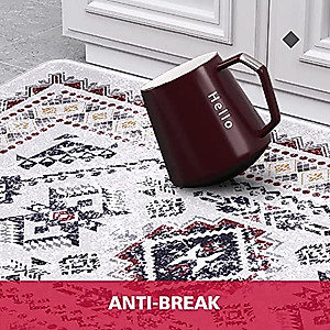 ASPMIZ Farmhouse Kitchen Mats for Floor 2 Piece, Vintage Non Slip Kitchen Rugs Washable, Anti Fatigue Kitchen Mat Set of 2 Waterproof, Comfort Standing Mat Runner, 18'' x 48'' + 18'' x 30'', Red