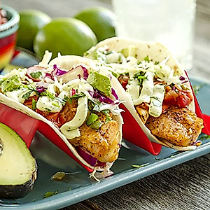 Sihuuu Taco Holder Stand set of 2 - Holds up to 3 tacos in each Taco Tray - Sturdy, Dishwasher and Microwave Safe