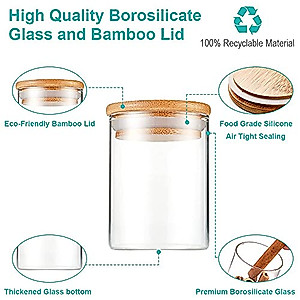 Nialnant 12 Pcs Glass Spice Jars with Bamboo Lids, 6oz Small Glass Jars with Labels & Pen, Glass Storage Jars for Kitchen Tea Coffee Sugar Nuts
