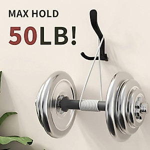 GWAAZXGZ Heavy Duty Wall Mount Hooks - Black Wall Hooks for Hanging Coats, Hold Up to 50 LBS, Coat Hooks for Bathroom, Bedroom, and Entryway, 5 Pack