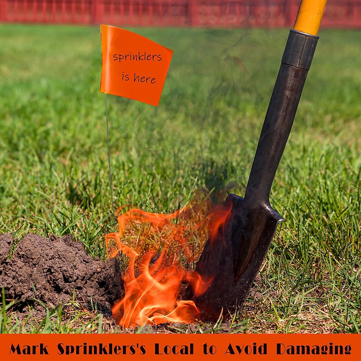Zozen 100Pack Marking Flags, Orange Marker Flags - 15x4x5 Inch, Lawn Flags, Landscape Flags, Marker Flags for Lawn, Survey Flags, Irrigation Flags, Match with for Distance Measuring Wheel.