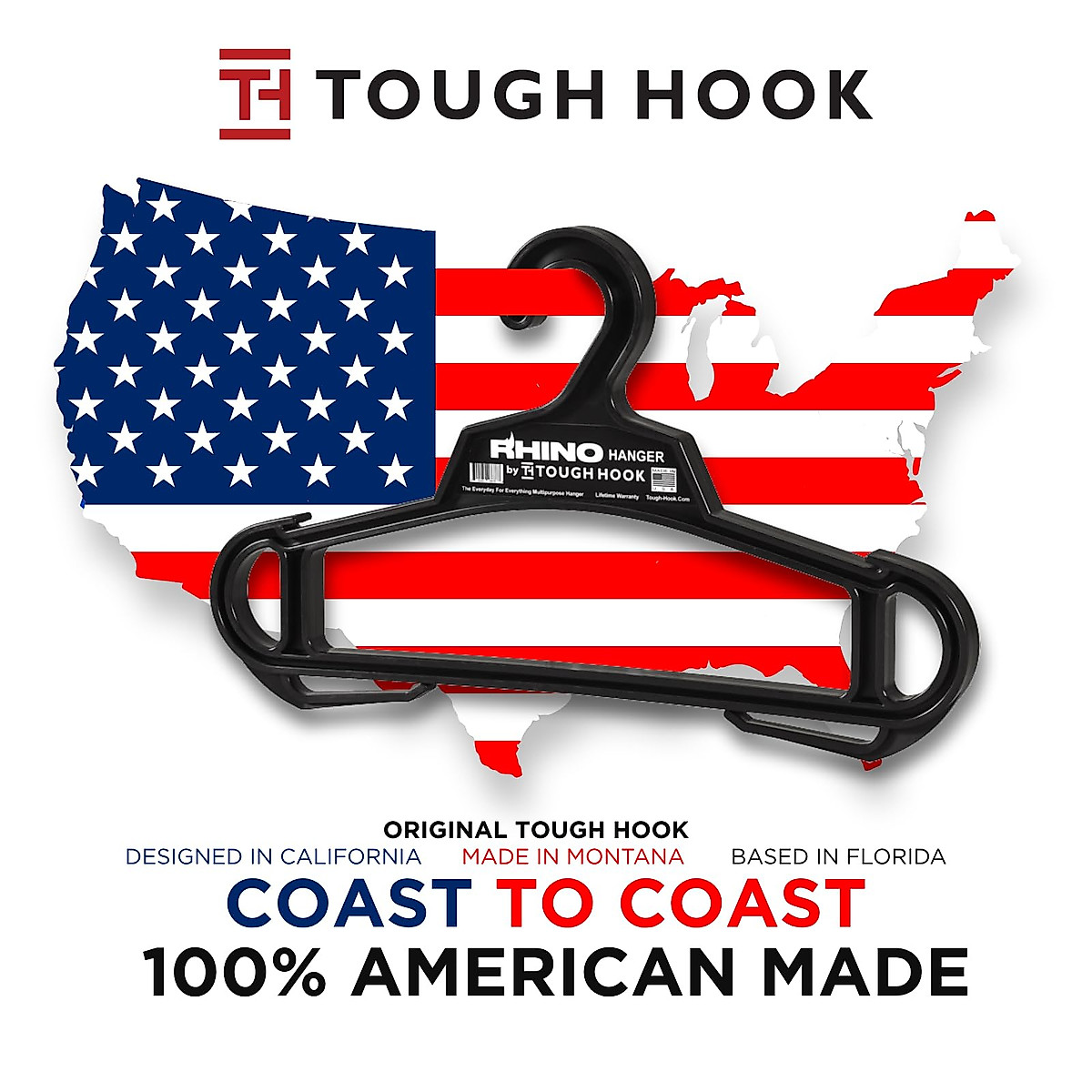 Tough Hook Rhino Xtreme Hanger, Black, Heavy Duty, 200 lb Capacity, Triangular, ABS Resin