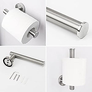 NearMoon 2 Pieces Bathroom Hardware Accessories, Towel Ring and Toilet Paper Holder- Stainless Steel Bathroom Towel Hanger and Hand Towel Holder, Wall Mounted (Brushed Nickel)