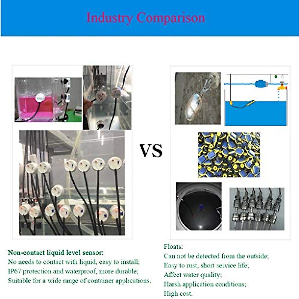 Taidacent Fully Automatic Water Level Controller Water Tank Automatic Filling System Water Pump Controller with Three Non Contact Water Level Sensors