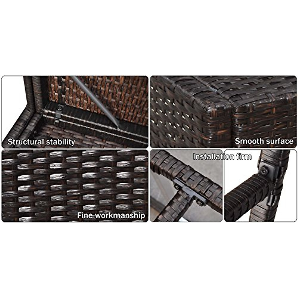 Strong Camel Dark Coffee Wicker Barstool Indoor Outdoor Patio Furniture All Weather Bar Stool-2 pcs