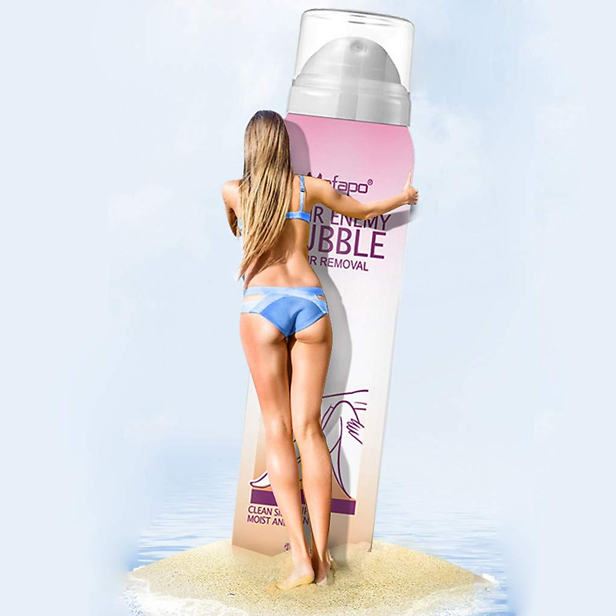 MEFAPO Painless Hair Removal Cream,Depilatory Bubble Wax Body Bikini Legs Hair Remover Foam Mousse in Spray Bottle Pomades Waxes (2 Bottles)