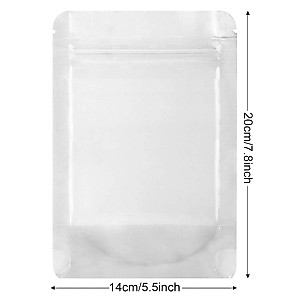 50 Pack Matte Frosted Clear Zipper Food Bags, Stand Up Pouch Bag Resealable Stand Up Candy Bags, Snack Food Tea Packing Dried Fruit Pouches (5.5"x7.8")