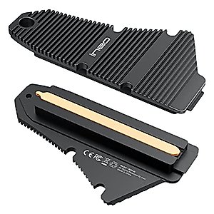 ineo PS5 Heatsink, M.2 NVME SSD Heatsink for PS5 Internal PCIe M.2 NVMe Gaming SSD, Magnesium Aluminum Alloy Designed with Pure Copper Strip [M24]