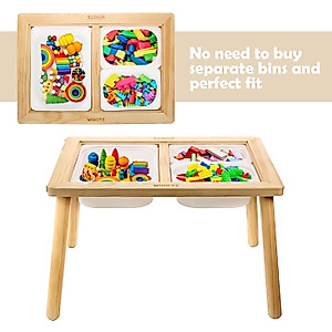 wingyz Kids Table for Play Study Dining Toys Storage, Sensory Tables for Toddler, Activity Table with Storage Bins Birthday Gifts for Boys and Girls