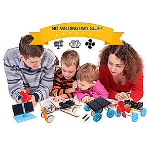 4 in 1 Solar Power & Electric Motor STEM Kits,Science Experiment Projects for Kids Beginners,Electronic Assembly Solar Powered Toy Kit,DIY Educational Engineering Experiments for Boys and Girls