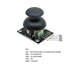 6Pcs PS2 Joystick Sensor Game Controller XY Dual-axis Joystick Breakout Module Compatible with Arduino