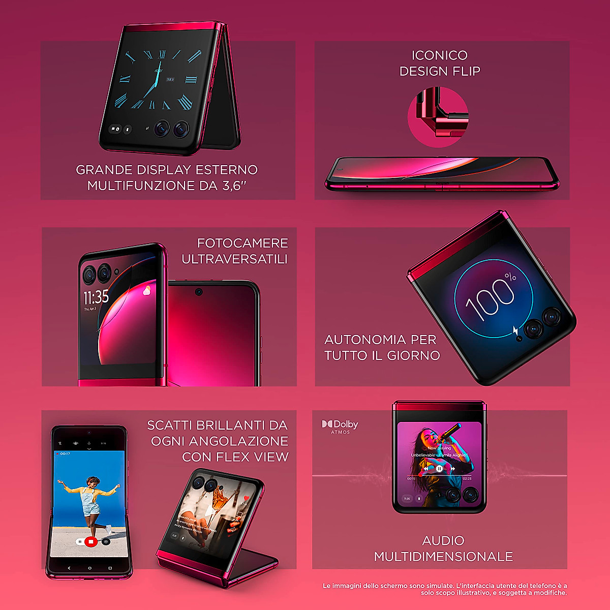 Motorola Razr 40 Ultra Dual-Sim 256GB ROM + 8GB RAM (GSM Only | No CDMA) Factory Unlocked 5G Smartphone (Red) - International Version