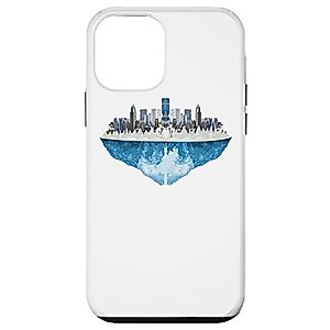iPhone 12 mini Flat Earth Awesome Future City Ice Wall Society Gift Case