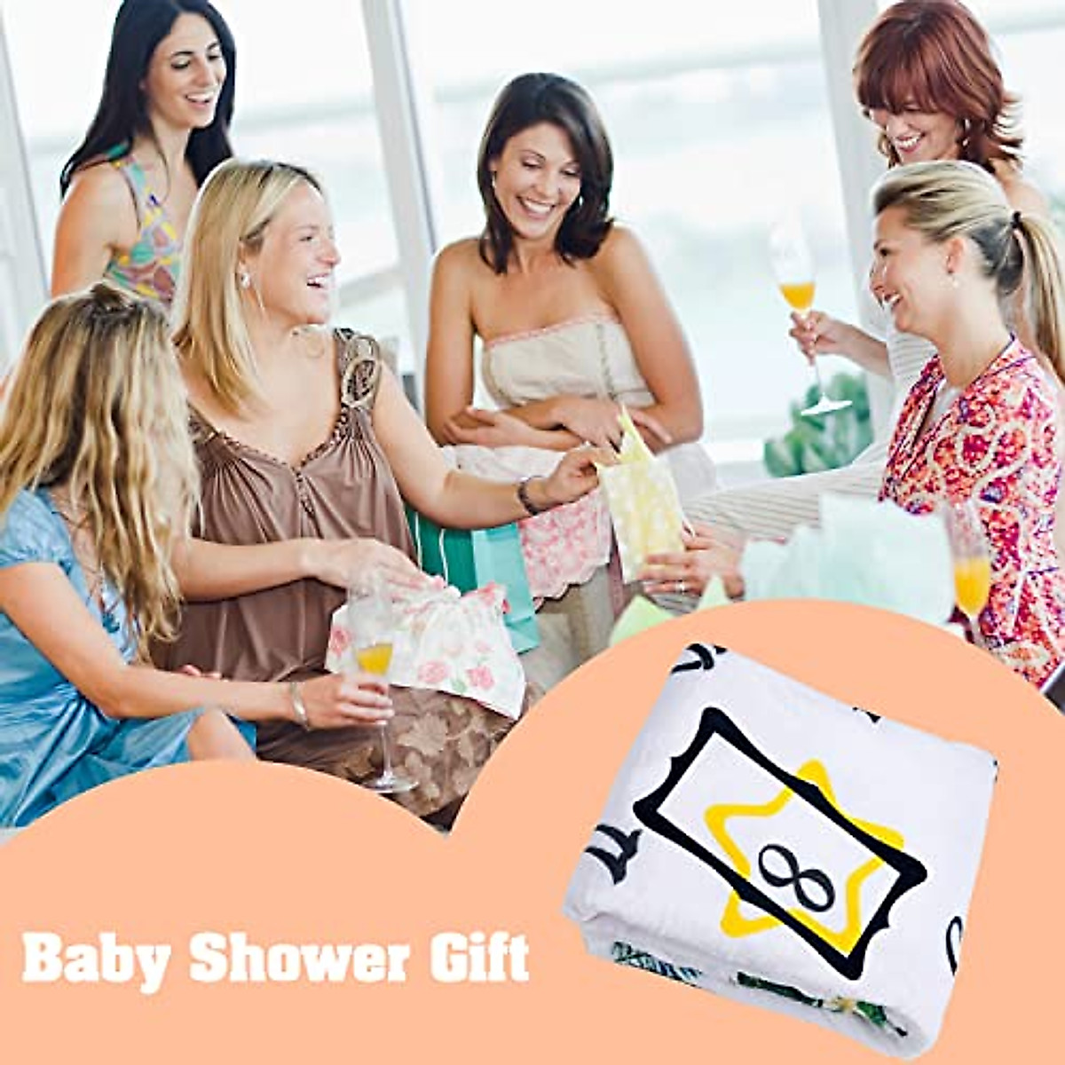 CoFashion Newborn Milestone Blanket for Photograph Blankets - 60"x40" Giraffes Blanket for Baby Girl Shower Gifts - First Year Calendar Growth Chart