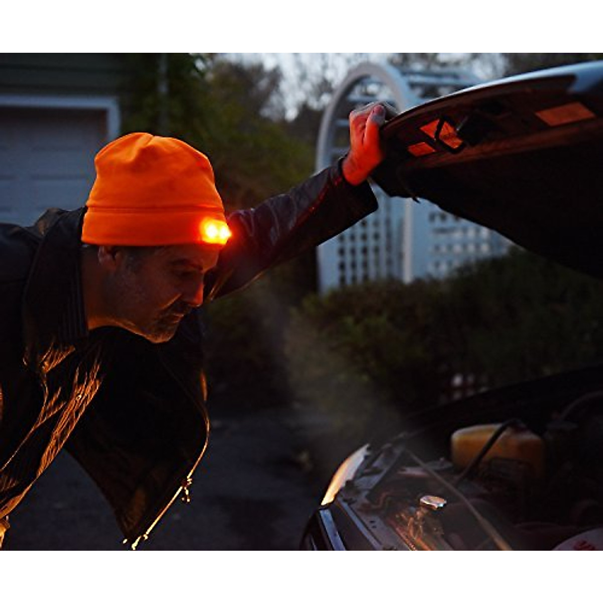 Panther Vision CUBWB-4546 Hand Free 4 LED Headlamp Beanie Cap, (Blaze Orange)