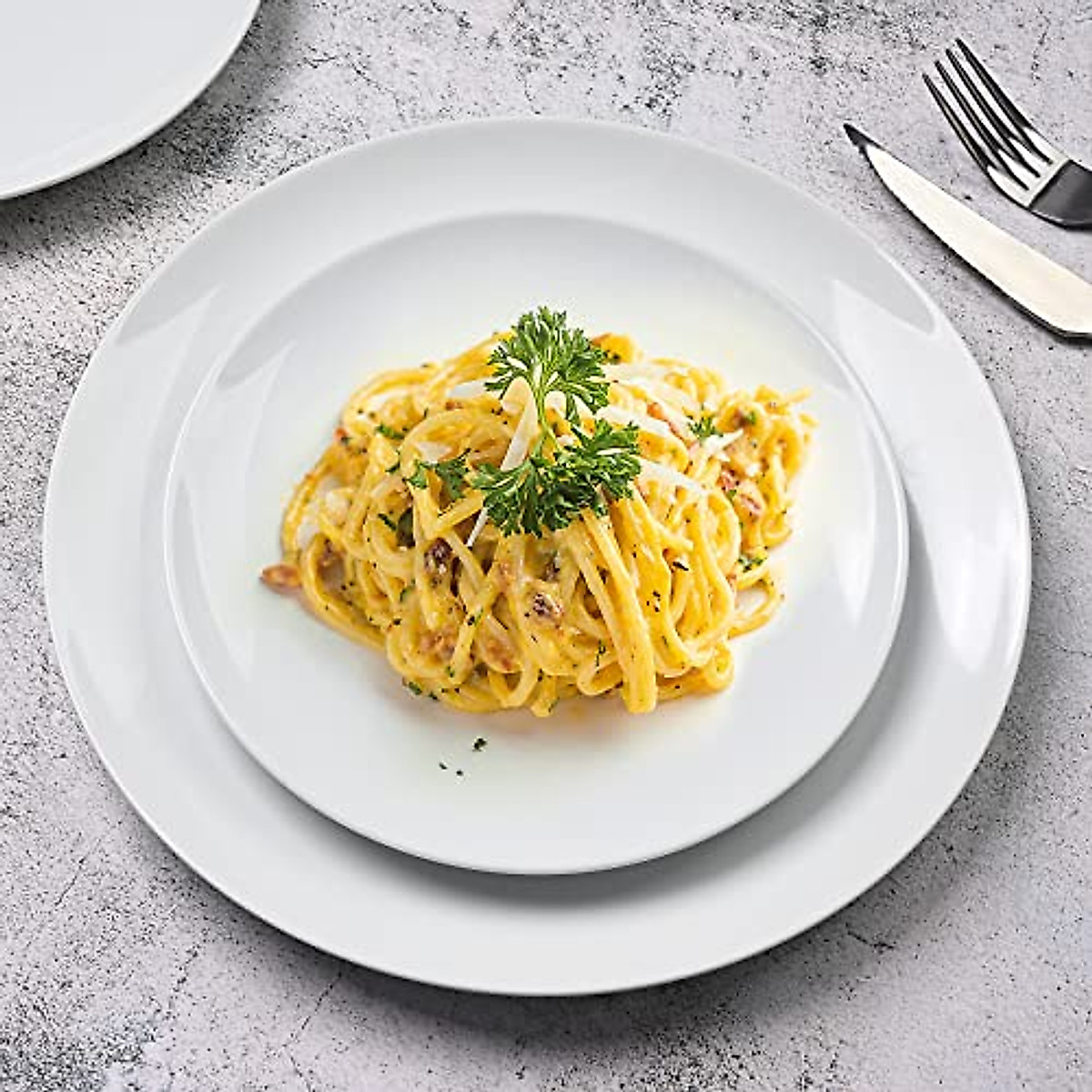 iboodi Cream White Porcelain Dessert Plates for Restaurant and Kitchen Set of 6 (6.5 Inches)